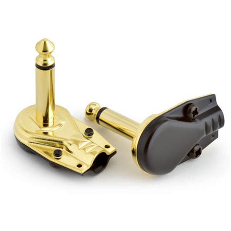 Kontak Audio Gold Plated Mono Right Angle 1 4 Inch Pancake Jack Plugs