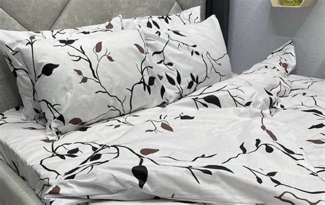 Простирадло на резинці 160 х 200 25 см Біла з орнаментом 1274 низькі ціни кредит оплата