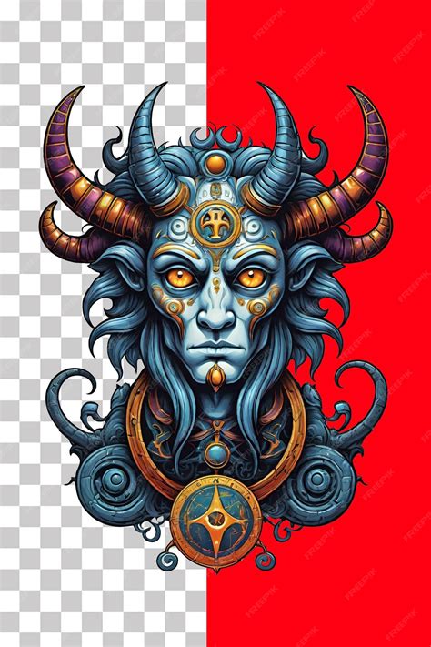 Premium Psd Zodiac Sign With Horned Horns Illustration Design