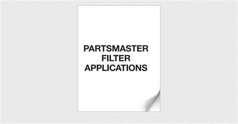 Parts Master Filter Application