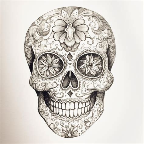 Premium Photo Sugar Skull Sketch