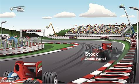 Openwheel Singleseater Racing Car Racing Cars Illustration Stock