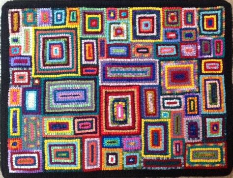 Happy Geometric Rug Hooking Pattern Art Geometric