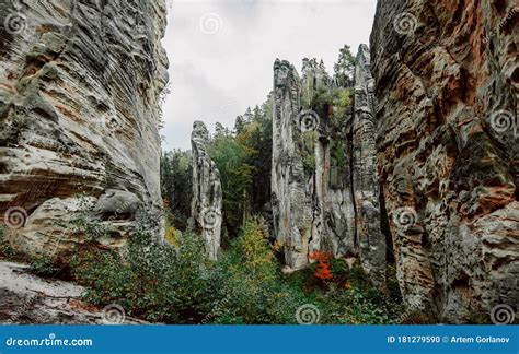 Prachov Rocks And Towers In Bohemian Paradise Czech Republic Stock