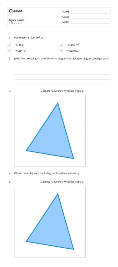 Ponad 50 Figury płaskie arkuszy roboczych dla Klasa 5 w Quizizz