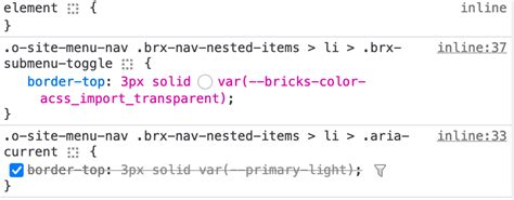 Solved Nav Nestable Active Menu Item Border Doesn T Replace Inactive Border Bugs Bricks