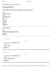 Troubleshoot Windows Operating System Errors Lab Report Unit Pdf Print Lab Report