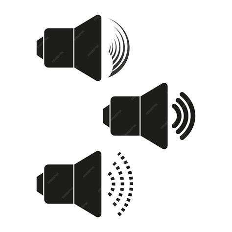 Premium Vector Speaker Icon Set Sound Wave Symbols Black Speaker