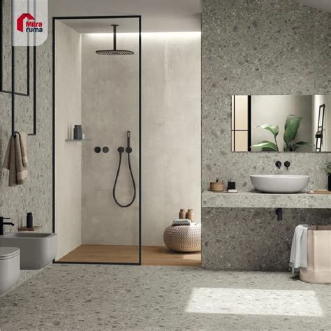 Desain Kamar Mandi Minimalis Terbaru Keramik Batu Ala