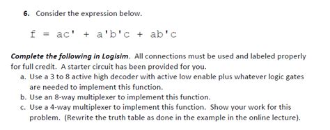 Solved Consider The Expression Below F Ac A B C Chegg