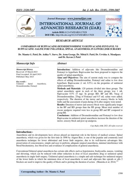 Comparison Of Bupivacaine Dexmedetomidine Vs Bupivacaine Fentanyl Vs