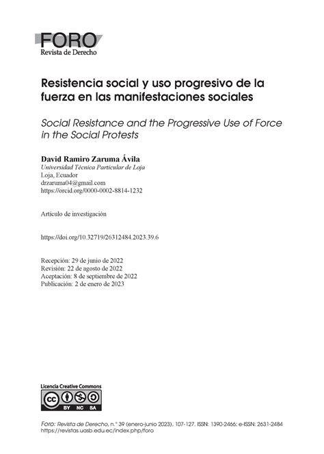 USO Progresivo DE LA Fuerza Resistencia Social Y Uso Progresivo De La