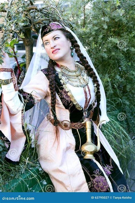 Portrait Beautiful Lady In The Armenian Folk Clothing Stock Image