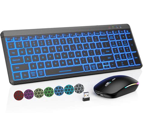 Wireless Keyboard And Mouse Backlits Slim Portable Rechargeable Multi Device Bluetooth Cordless