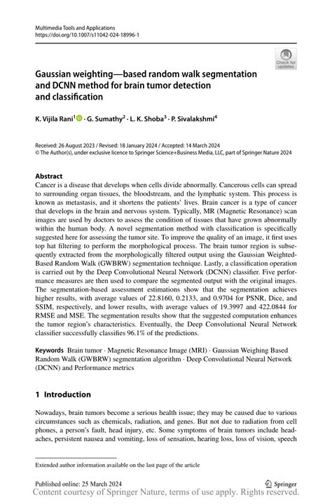 Gaussian Weighting—based Random Walk Segmentation And Dcnn Method For