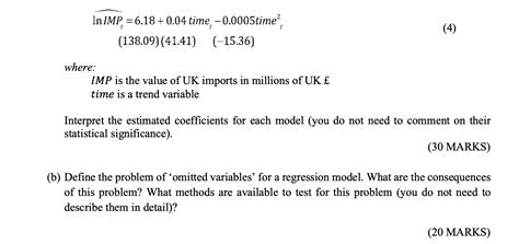 a consider the results for the four regression