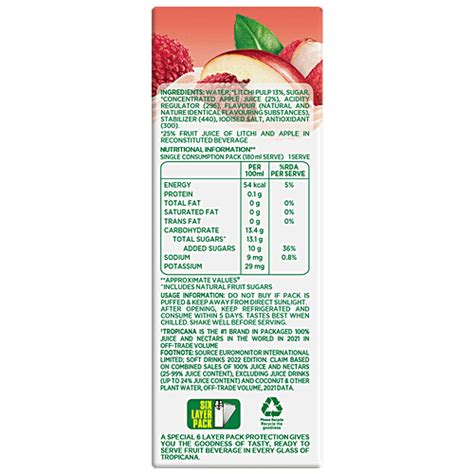 Buy Tropicana Fruit Juice Delight Litchi Ml Tetra Online At Best Price Of Rs Bigbasket