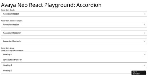 Neo React Accodion Codesandbox
