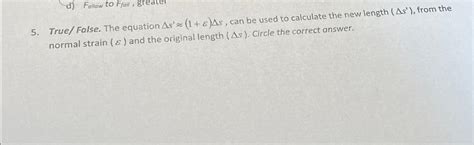 Solved True False The Equation Delta