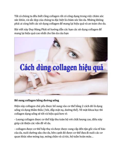 Cách dùng collagen hiệu quả by dtruongvt Issuu