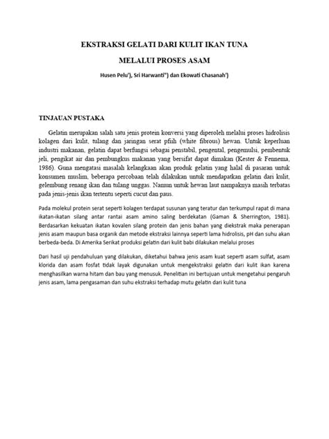 Ekstraksi Gelati Dari Kulit Ikan Tuna Pdf