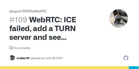 Webrtc Ice Failed Add A Turn Server And See Aboutwebrtc For More Details · Issue 109