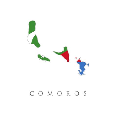 Shape Map And Flag Of The Comoros Country Eps File Comoros Map