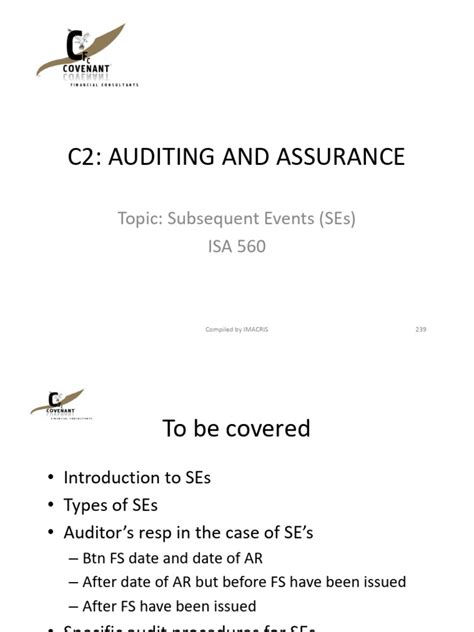Subsequent Events Ses Handout Pdf Auditors Report Audit