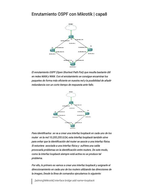 enrutamiento ospf con mikrotik capa8 pdf enrutador computación