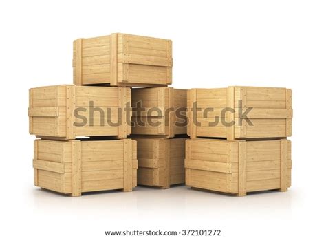 Stack Wooden Boxes Stock Illustration 372101272 Shutterstock