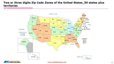 Usa Zip Code Map Editable Powerpoint Maps