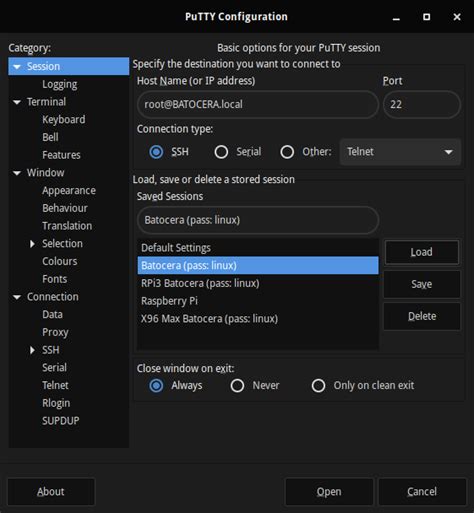 Putty Config Png [batocera Linux Wiki]