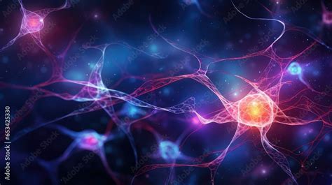 Human Brain Synapse Scan Illustration Science Background Idea