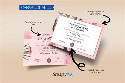 Makeup Certificate Completion Template Graphic By Snapybiz · Creative