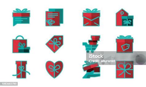 Desain Vektor Template Set Kotak Hadiah Ilustrasi Stok Unduh Gambar