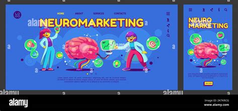 Neuromarketing Technology Landing Page App Ui Ux Onboard Screen Concept With Contemporary