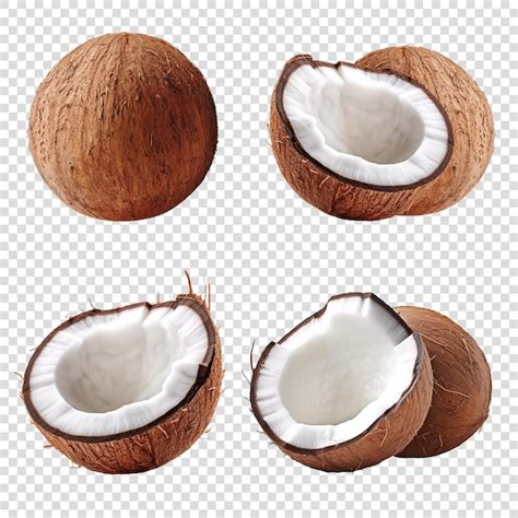 Conjunto De Coco Aislado Png Archivo Psd Premium
