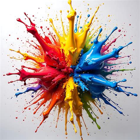 Ilustración vectorial de colores brillantes con salpicaduras de pintura