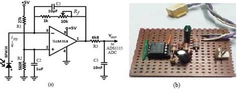 A Transimpedance Amplifier Tia Circuit And B The Assembled