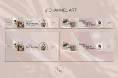 Neutral Nude Youtube Channel Branding Kit Canva Templates