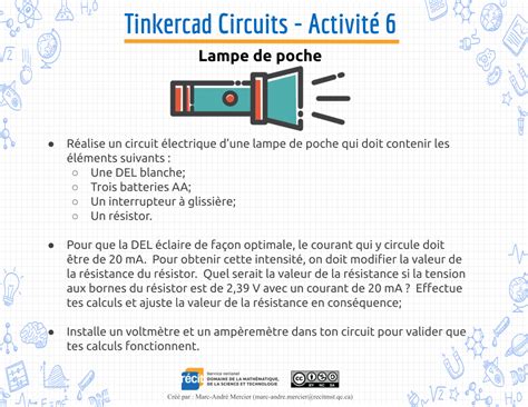 tinkercadcircuits créer votre lampe de poche campus rÉcit