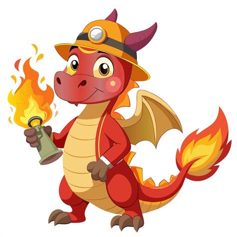 Premium Vector A Dragon With A Fire In His Hand And A Fire In His Hand