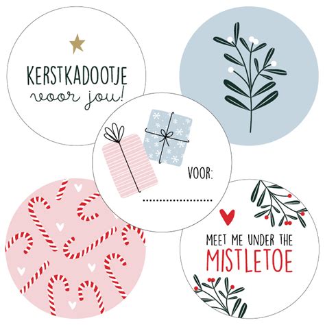 Stickers Per Tien Stuks Mistletoe Star Copy Print