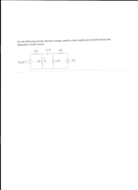 Solved For The Following Circuit Find The Average