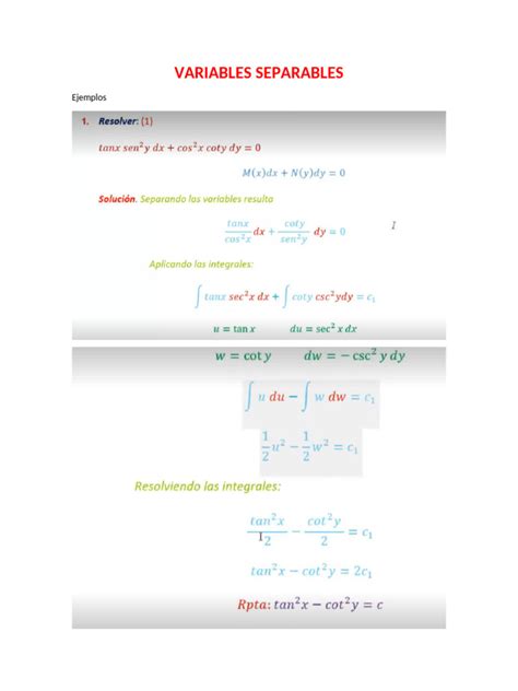 Variables Separables Pdf