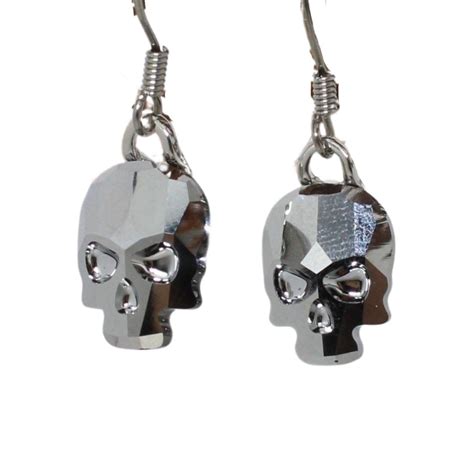 Crystal Skull Earring 14mm Lt Chrome Bead Trimming And Craft Co