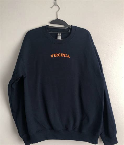 Virginia Embroidered Crewneck Sweatshirt Etsy