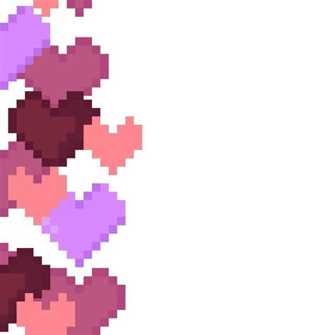 Seamless Pixelated Border Of Colorful Hearts 27559704 Vector Art At