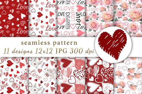 Valentines Day Patterns Png Graphic By Grechukhinaart · Creative Fabrica