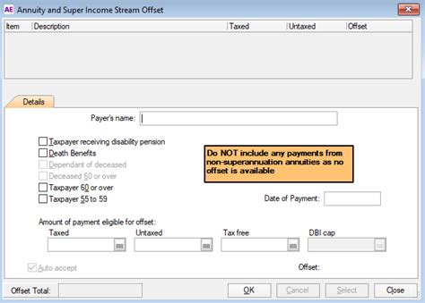 Annuity And Super Income Stream Offset Pen